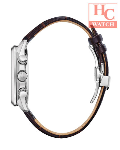 BULOVA 96B309 Sutton Chronograph Quartz Men's Watch Leather Strap: Ho ...