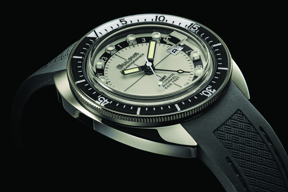 Bulova 98B407 Oceanographer Devil Diver GMT White Dial Polyurethane ...