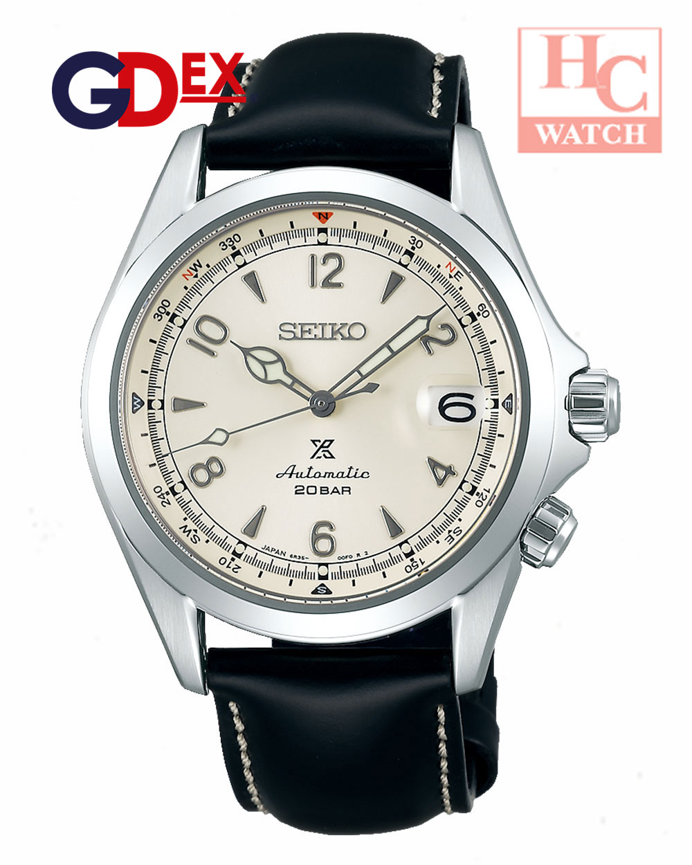 SEIKO Prospex Alpinist SPB119J1 White Dial Automatic Black Leather ...